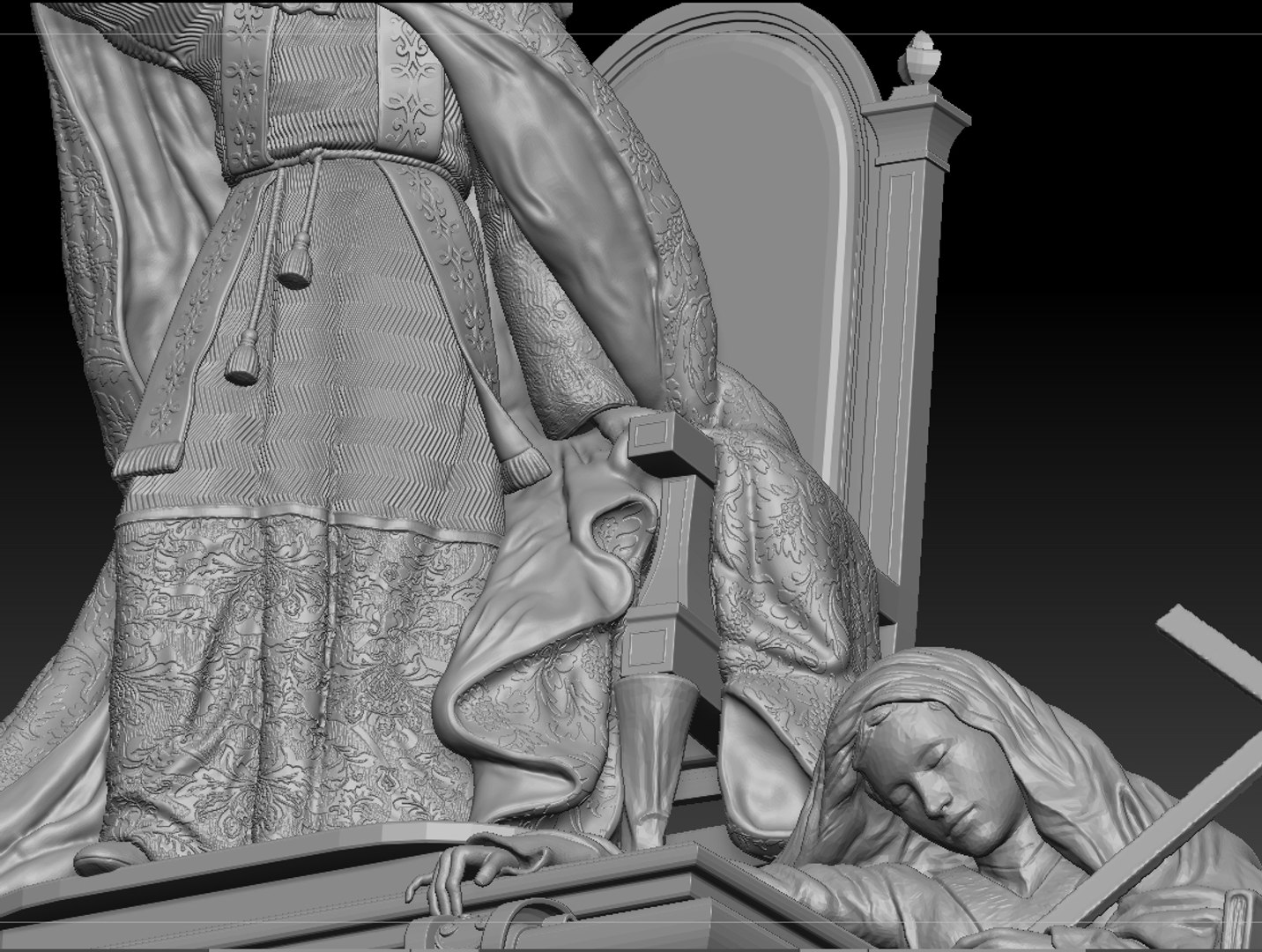 3D Model Pope Statue - TurboSquid 2123201