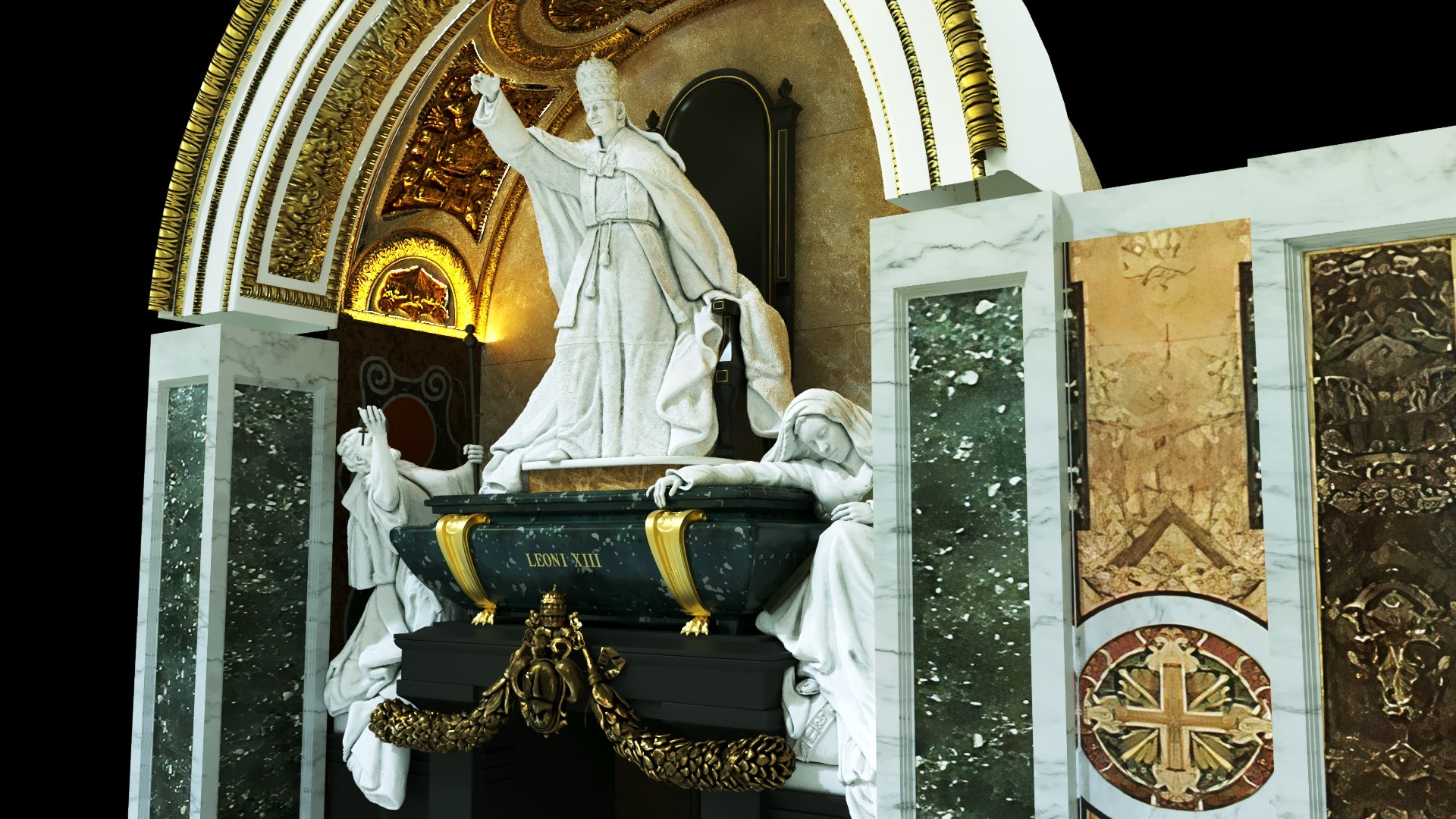 3D Model Pope Statue - TurboSquid 2123201