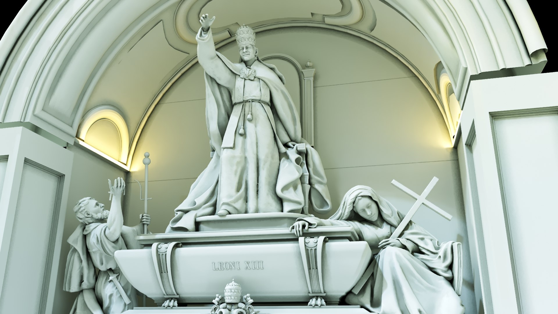 3D Model Pope Statue - TurboSquid 2123201