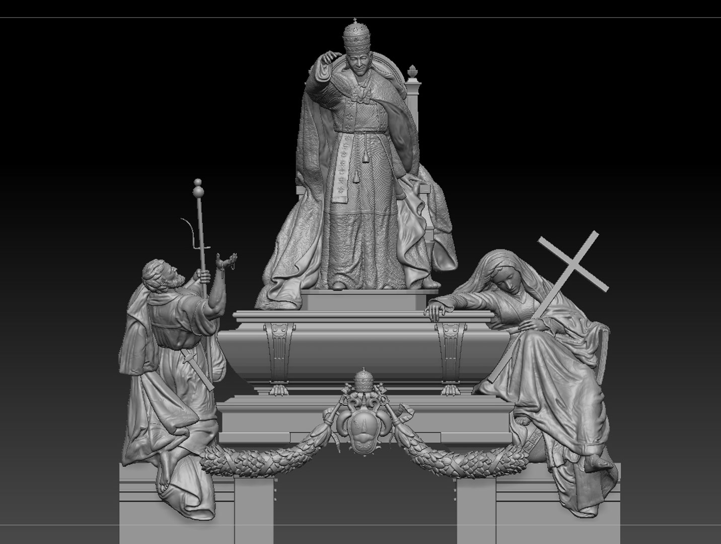 3D Model Pope Statue - TurboSquid 2123201