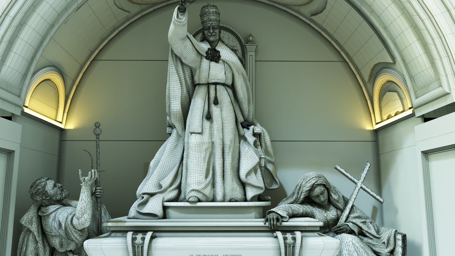 3D Model Pope Statue - TurboSquid 2123201