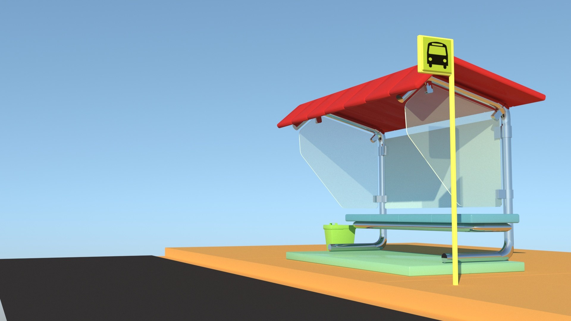 3D Stylized Bus Stop 01 - TurboSquid 2211043