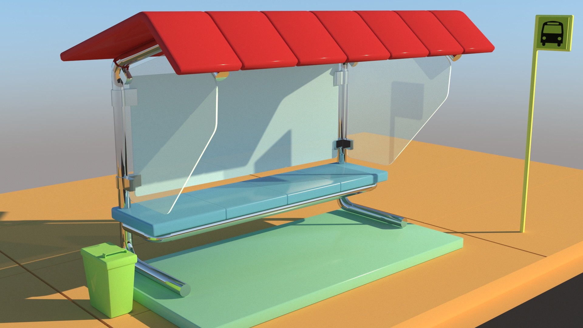 3D Stylized Bus Stop 01 - TurboSquid 2211043