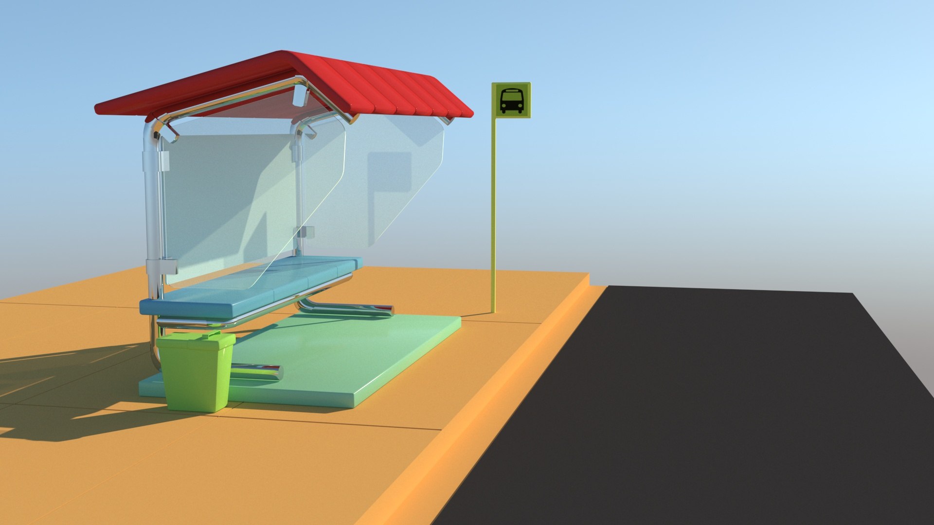 3D Stylized Bus Stop 01 - TurboSquid 2211043