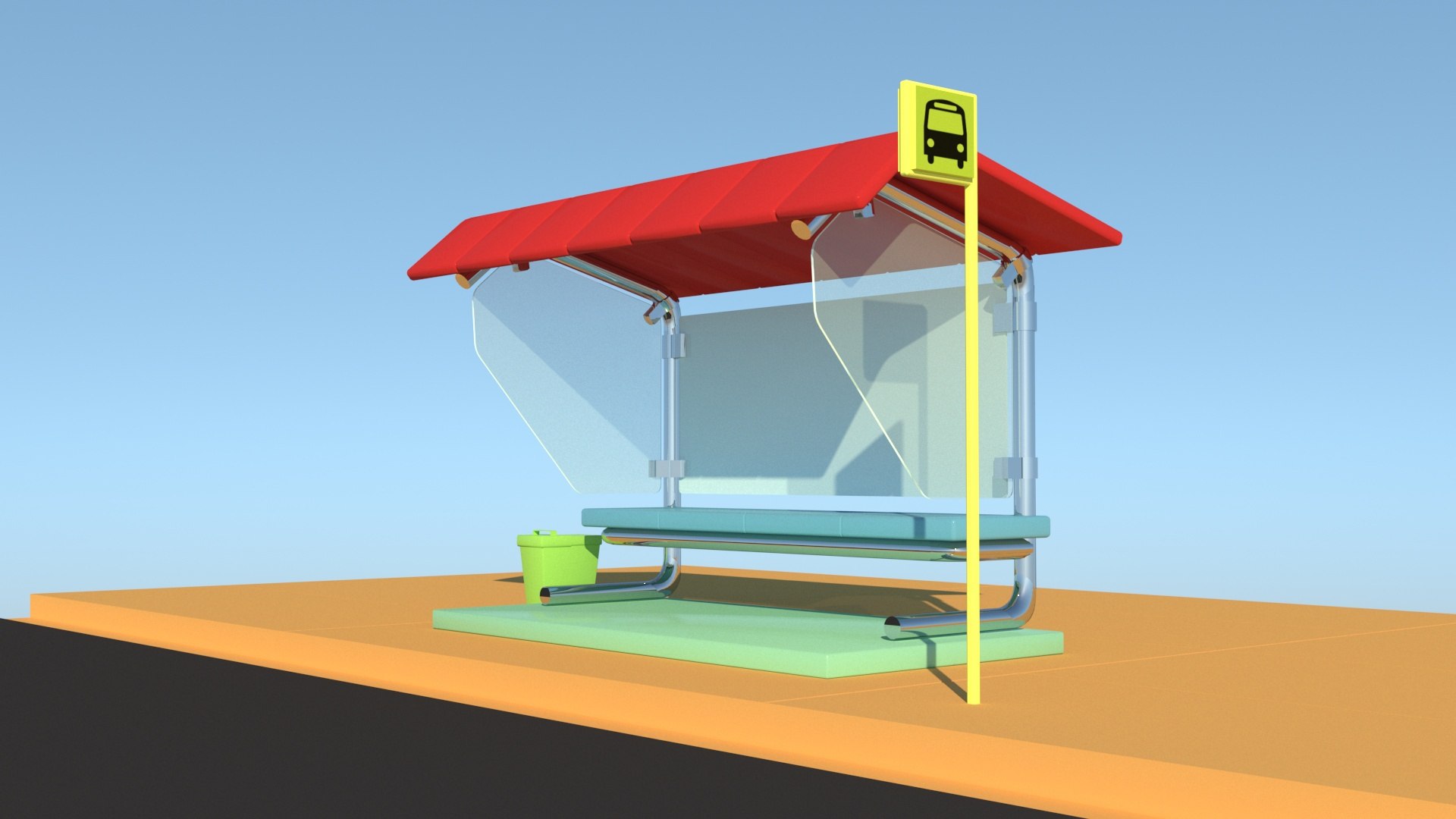 3D Stylized Bus Stop 01 - TurboSquid 2211043