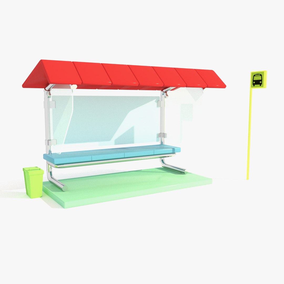 3D Stylized Bus Stop 01 - TurboSquid 2211043