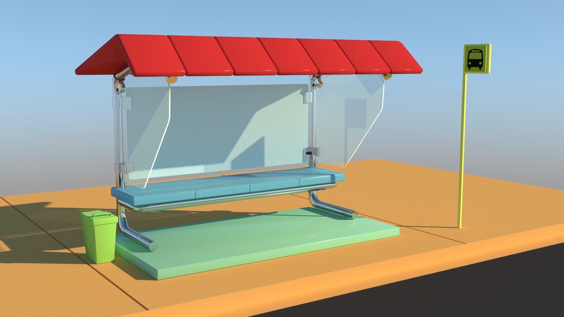 3D Stylized Bus Stop 01 - TurboSquid 2211043