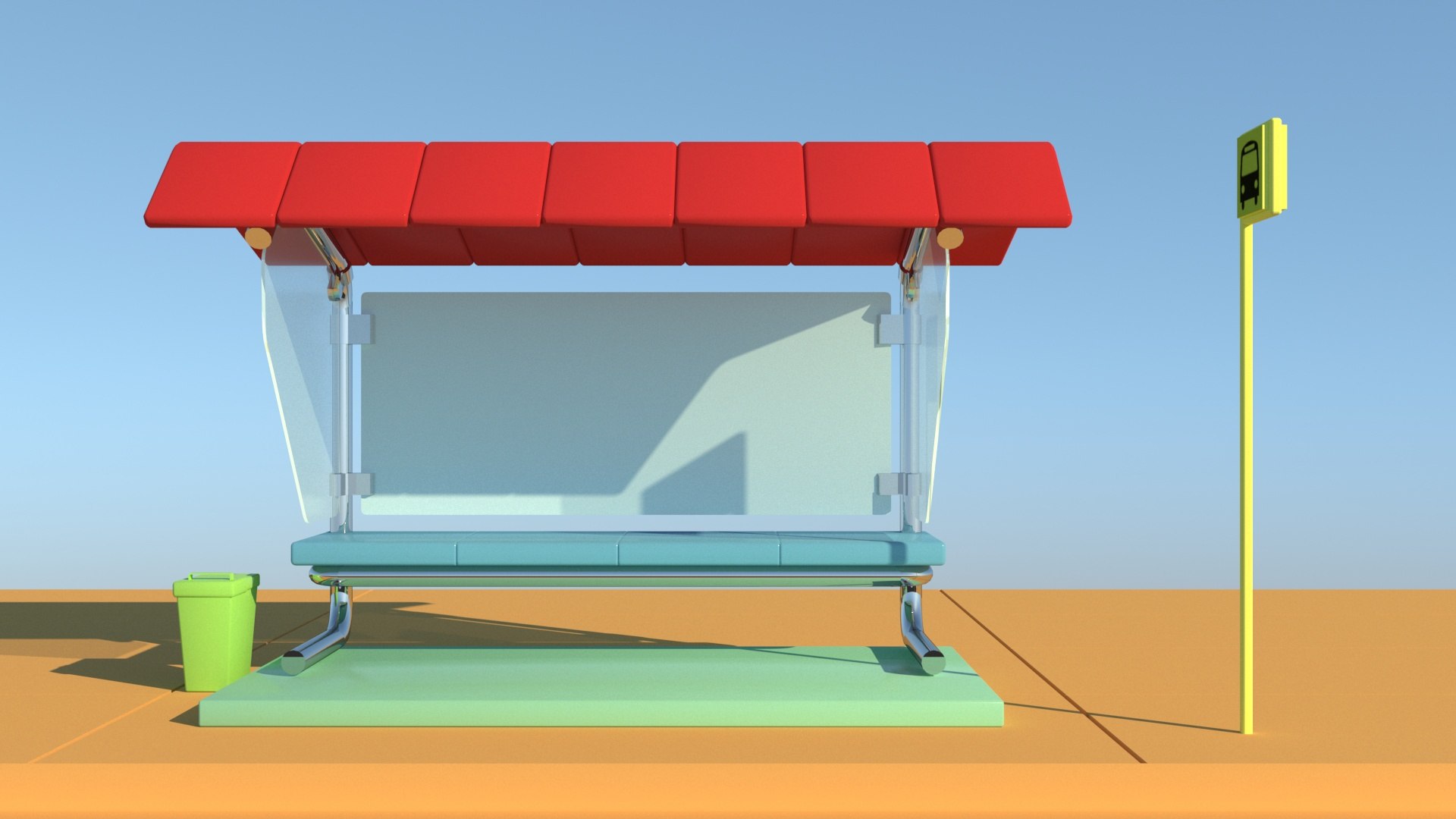 3D Stylized Bus Stop 01 - TurboSquid 2211043