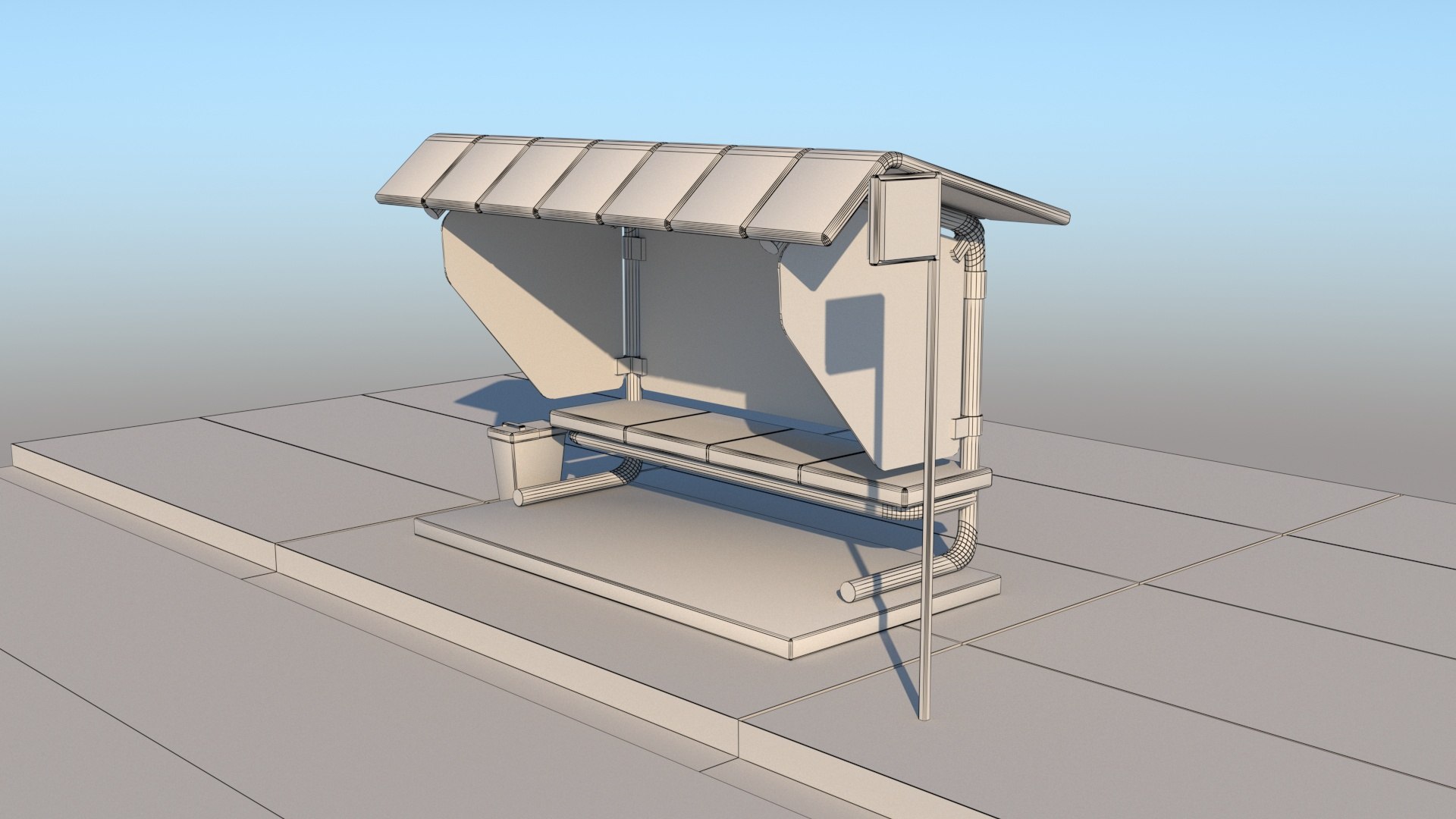 3D Stylized Bus Stop 01 - TurboSquid 2211043