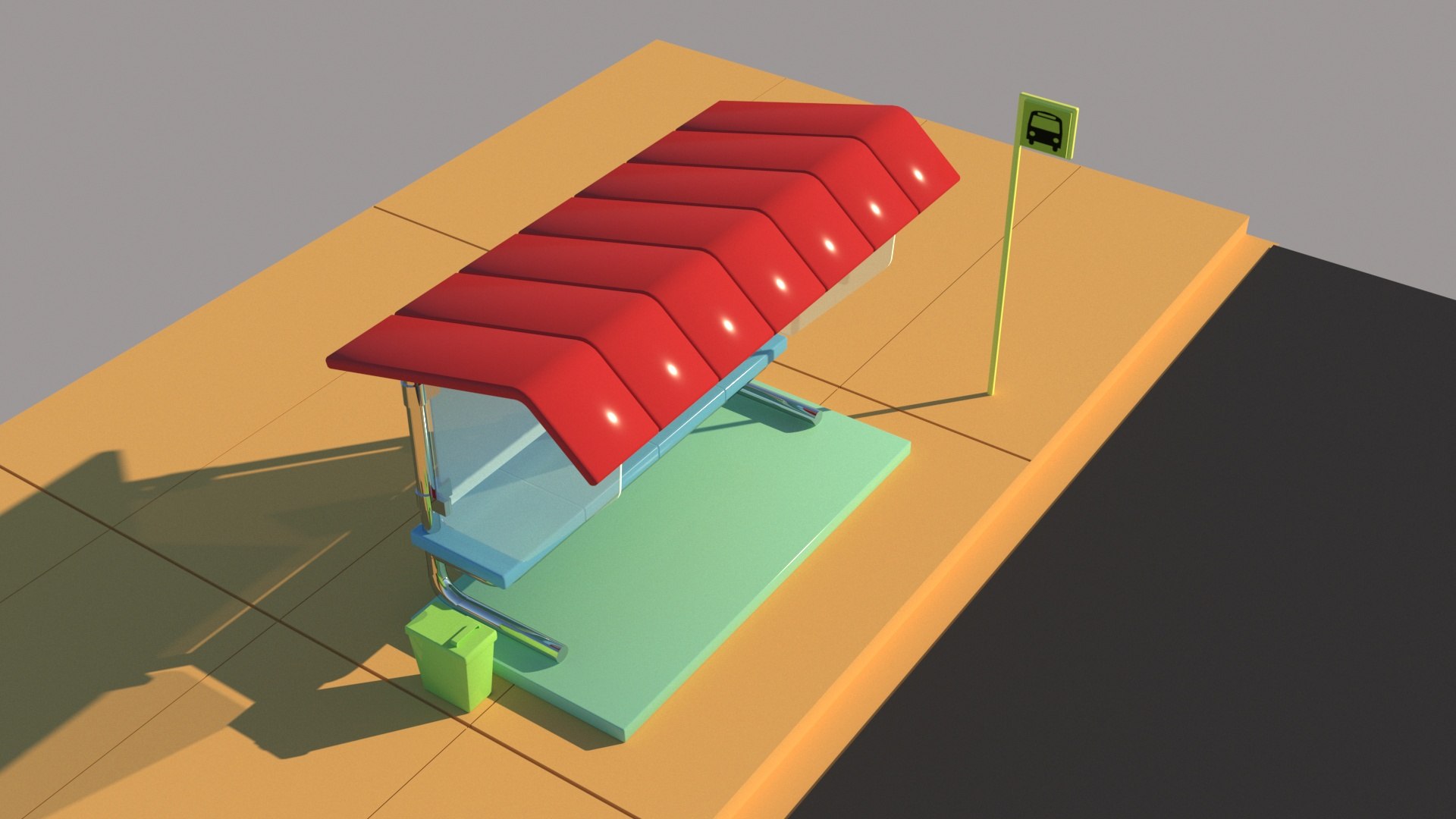 3D Stylized Bus Stop 01 - TurboSquid 2211043