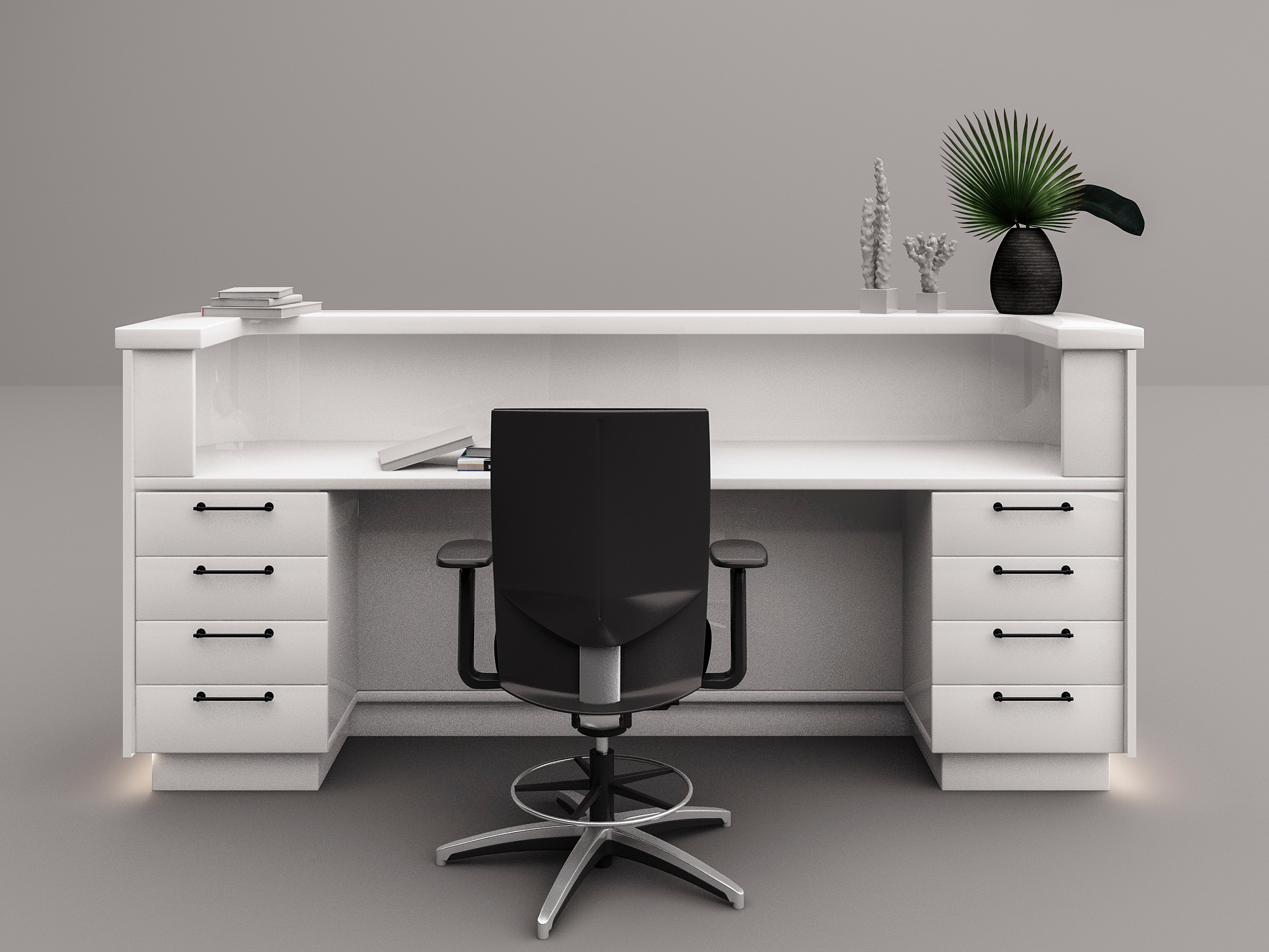 3D desk design reception model - TurboSquid 1615852