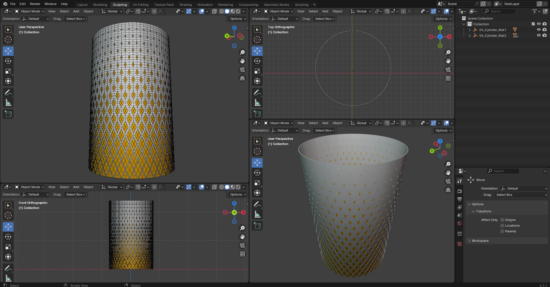 Parametric Diamond Pattern Cylinder Model - TurboSquid 2287530