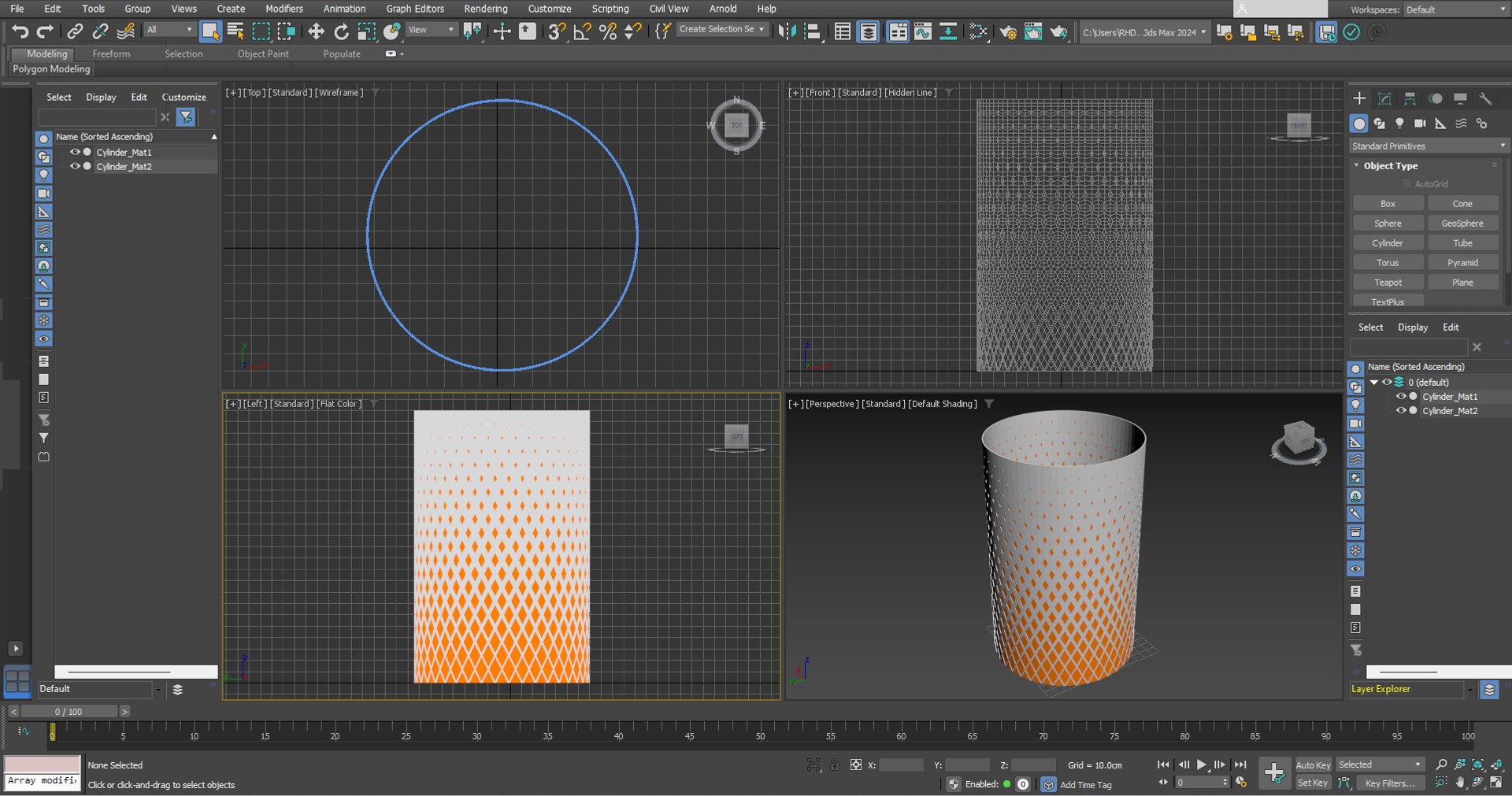 Parametric Diamond Pattern Cylinder Model - TurboSquid 2287530