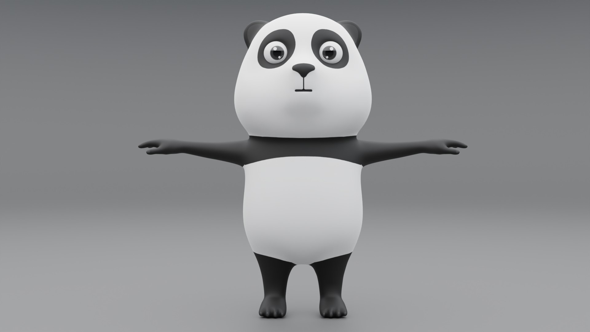 Panda Cartoon 3D Model - TurboSquid 2108276