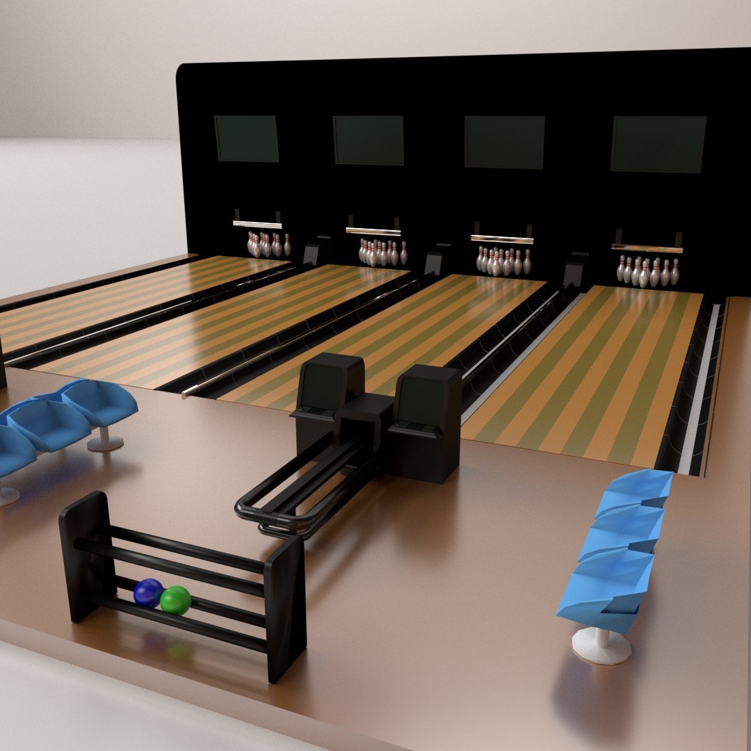 3D Bowling Lane Model - TurboSquid 1799039