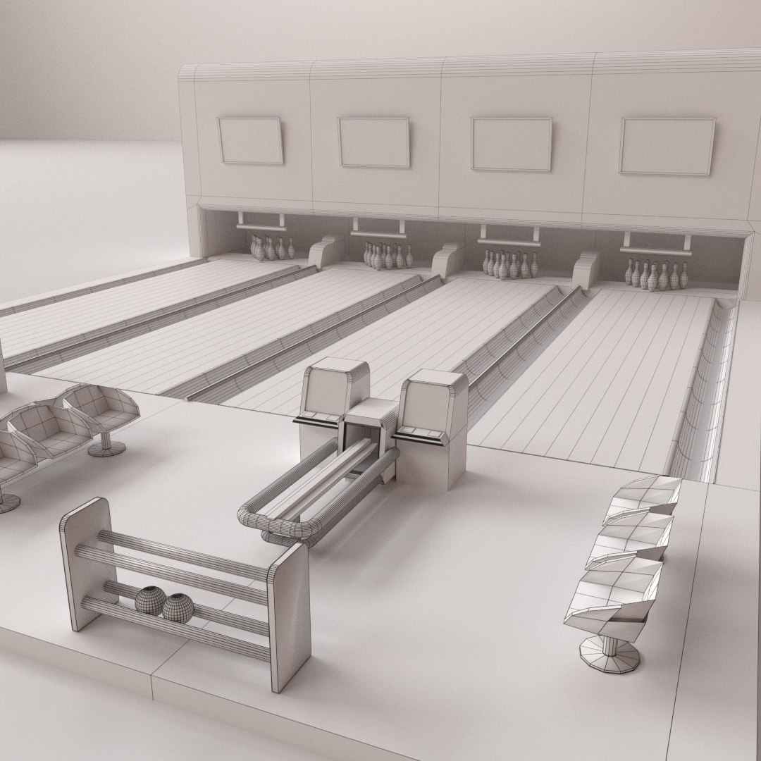 3D Bowling Lane Model - TurboSquid 1799039