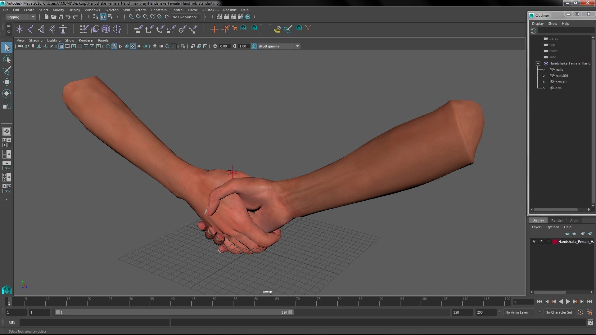 3D Handshake Female Hand - TurboSquid 2111741