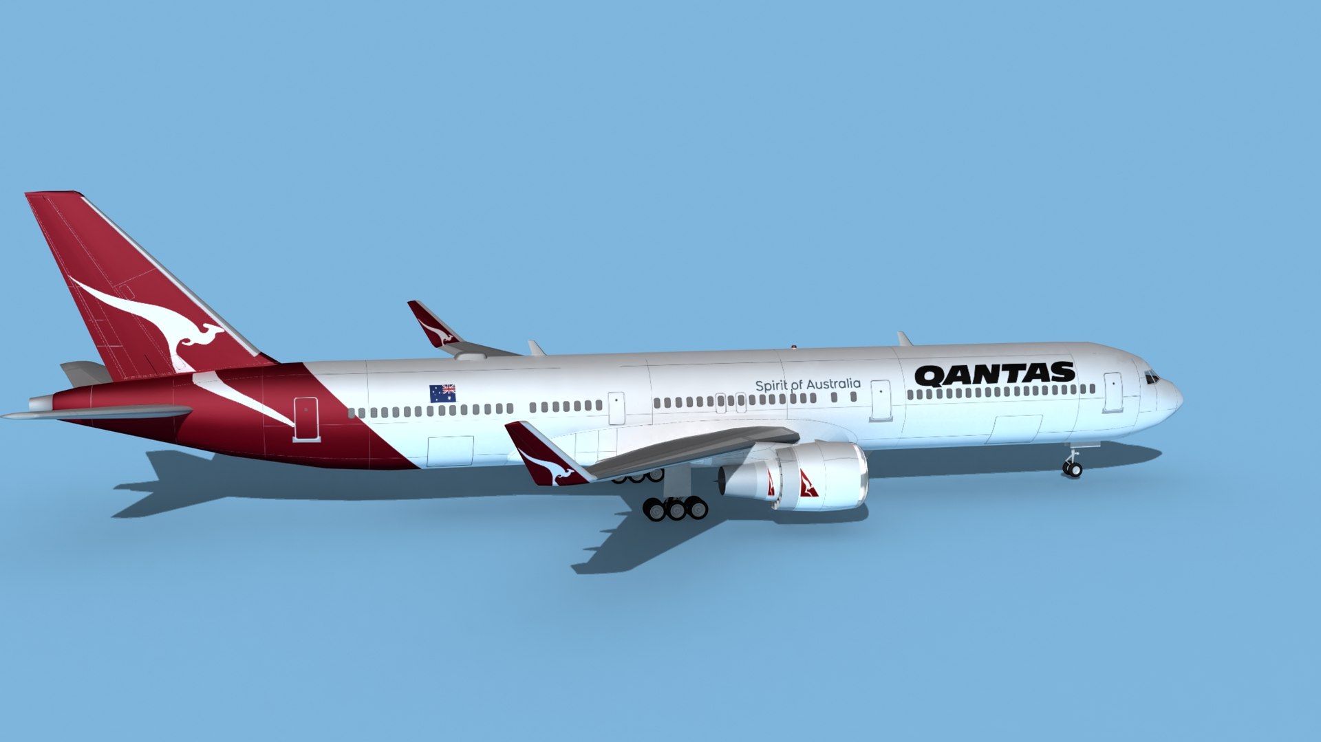 Boeing 767-400 Qantas Model - TurboSquid 1912372