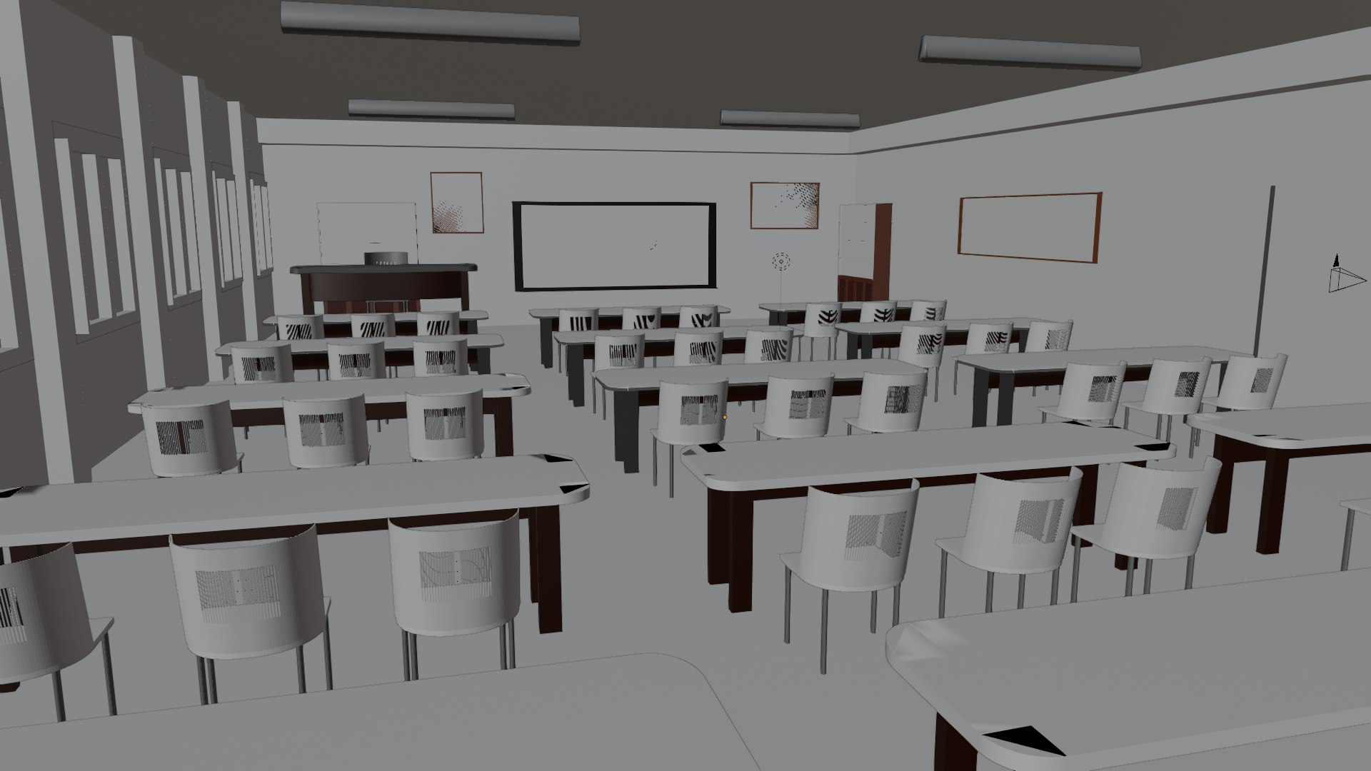 School And Classroom Interior 3D Model - TurboSquid 2132170