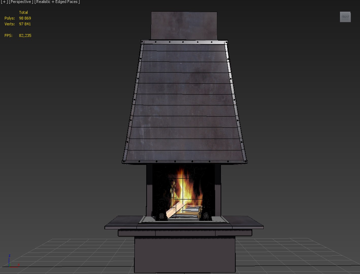 3d Model Fireplace Polystal
