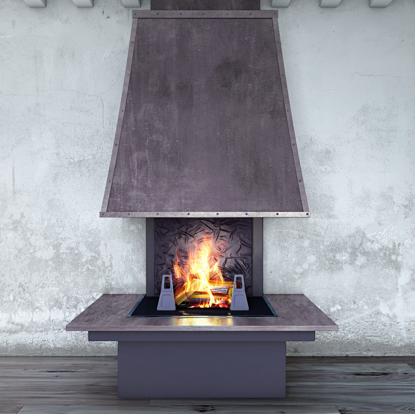 3d model fireplace polystal