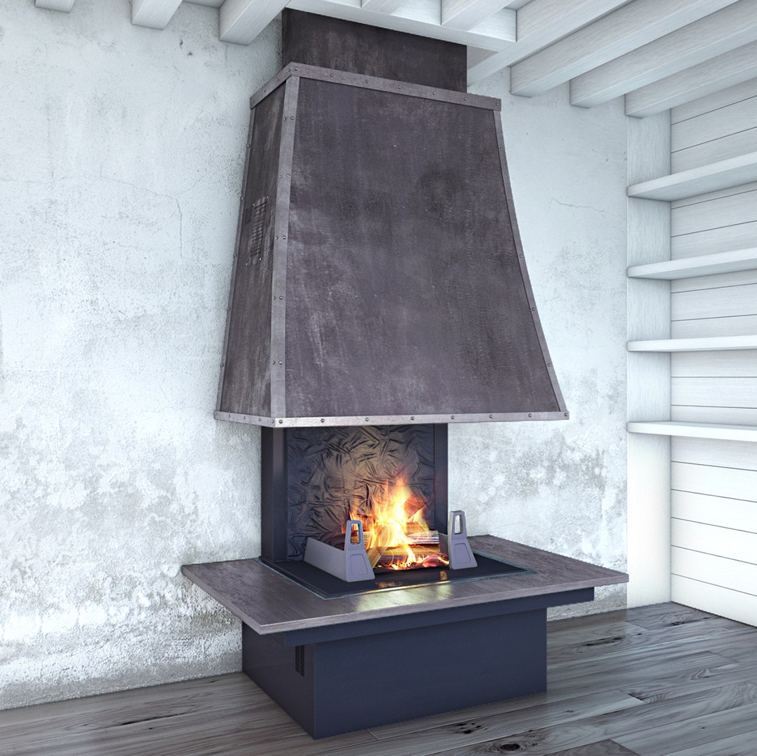 3d Model Fireplace Polystal