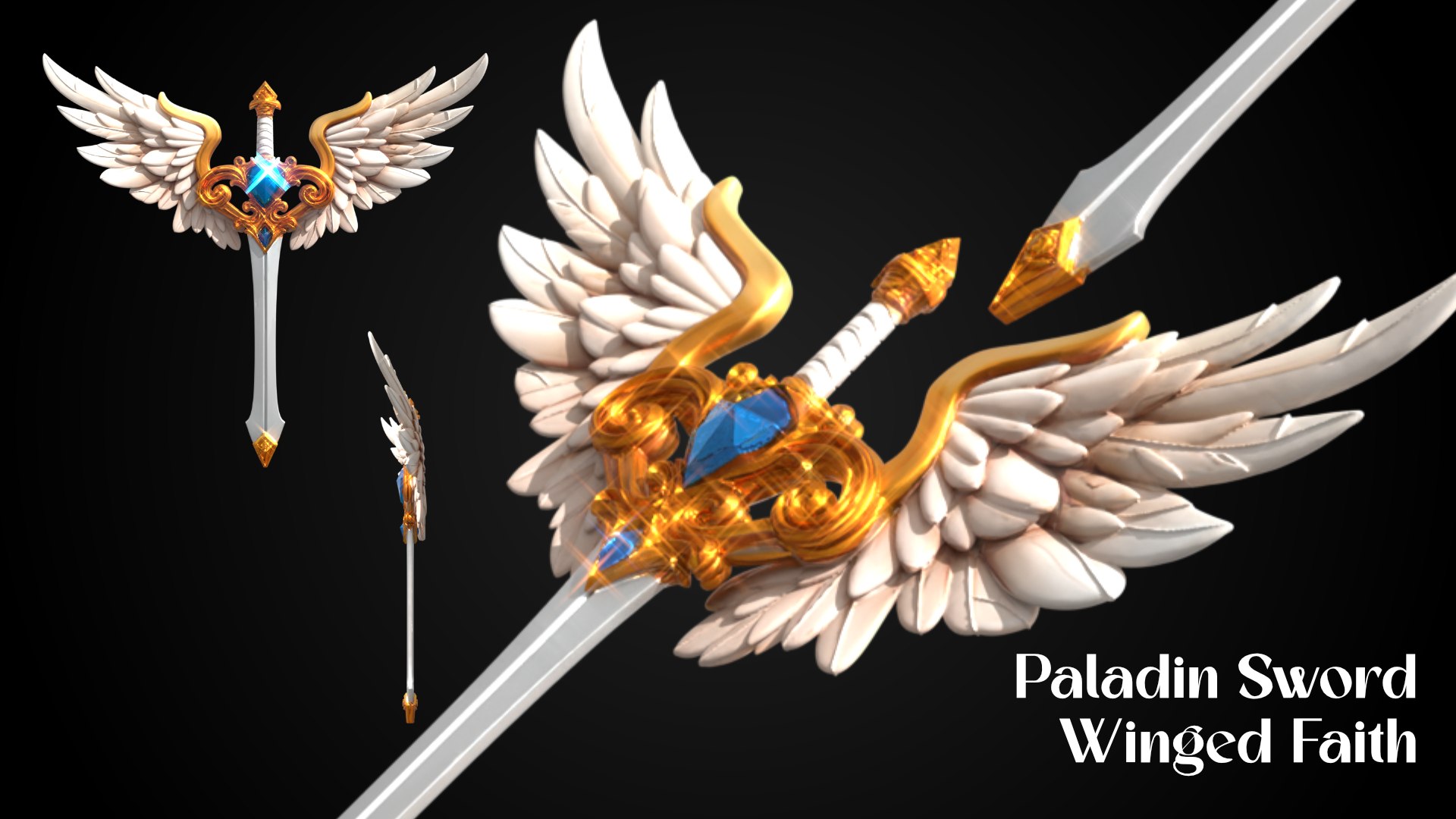 Stylized Knight Sword Pack - Paladin Sword Model - TurboSquid 2425066