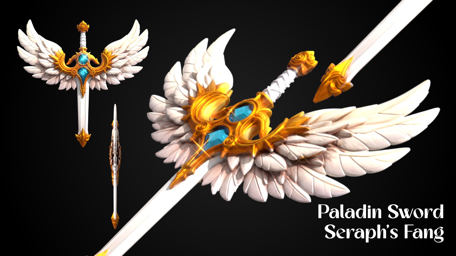 Stylized Knight Sword Pack - Paladin Sword Model - TurboSquid 2425066