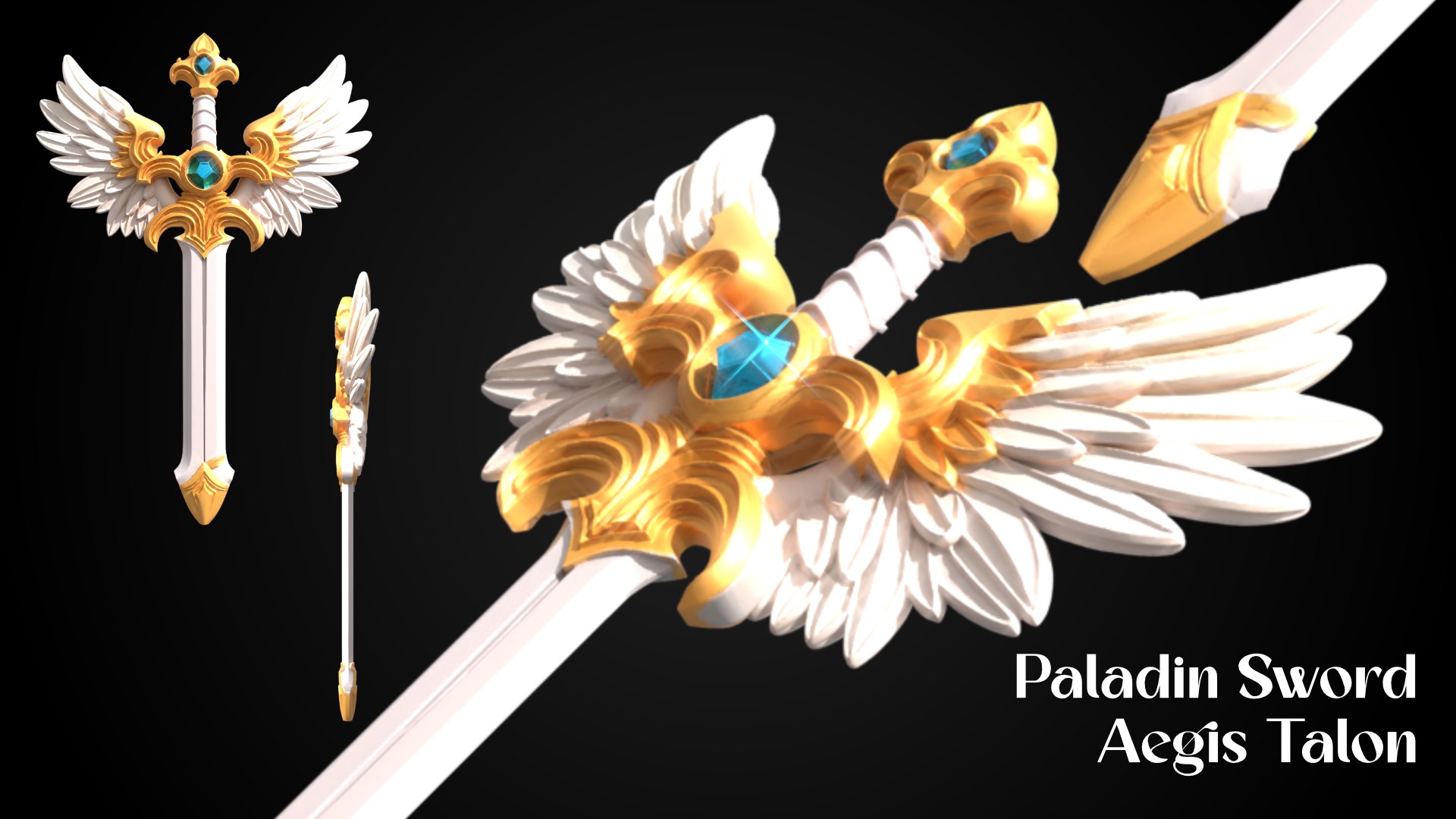 Stylized Knight Sword Pack - Paladin Sword Model - TurboSquid 2425066