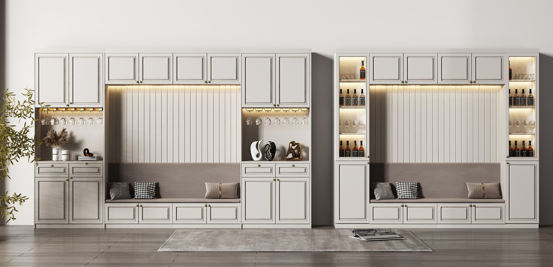 3D Wine Nordic Cabinet Seat Card - TurboSquid 2125044