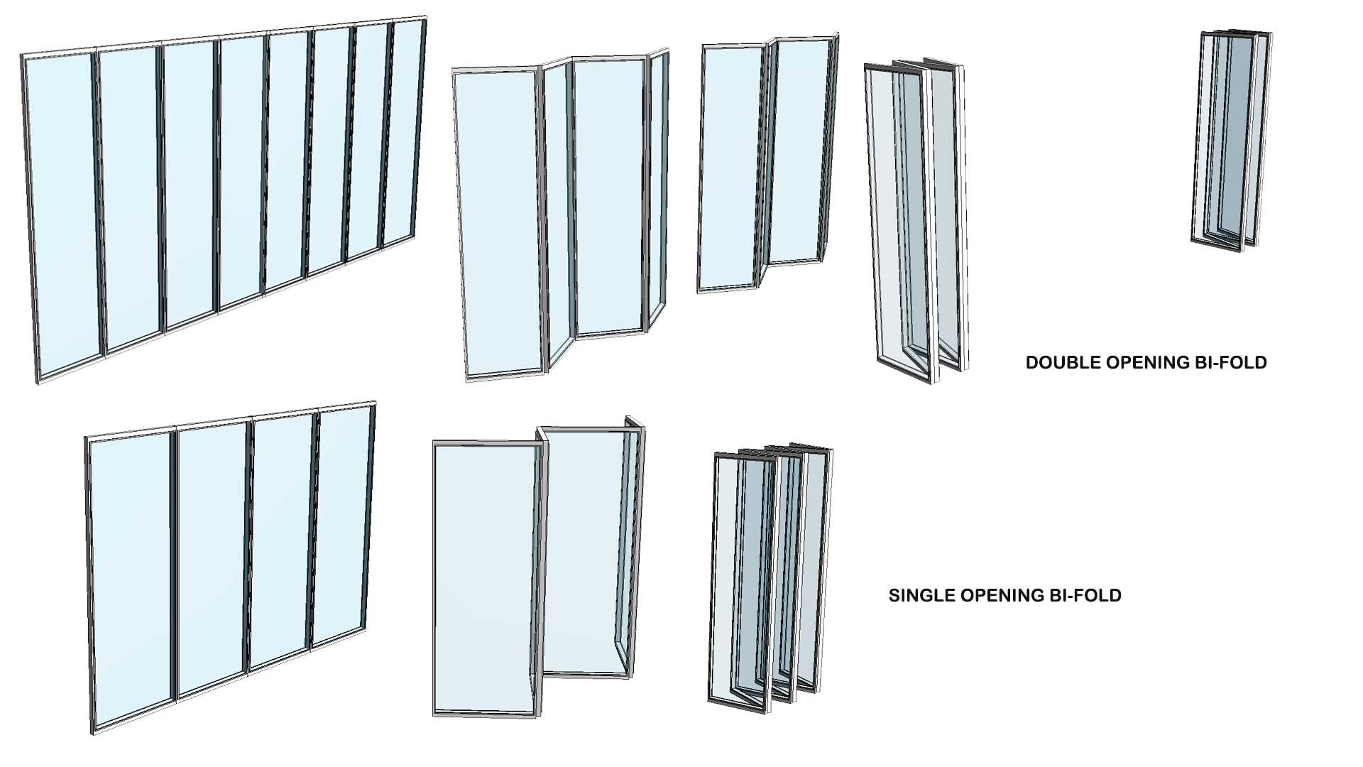 3D Model Fully Parametric Curtain Wall BiFold Doors Panels - TurboSquid ...