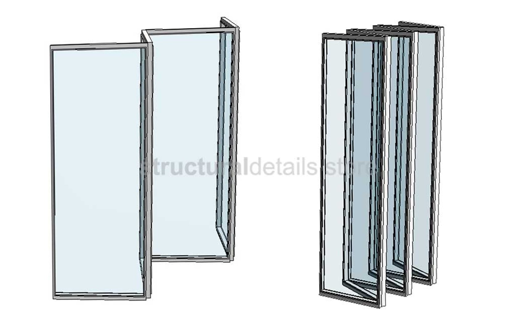 3D Model Fully Parametric Curtain Wall BiFold Doors Panels - TurboSquid ...