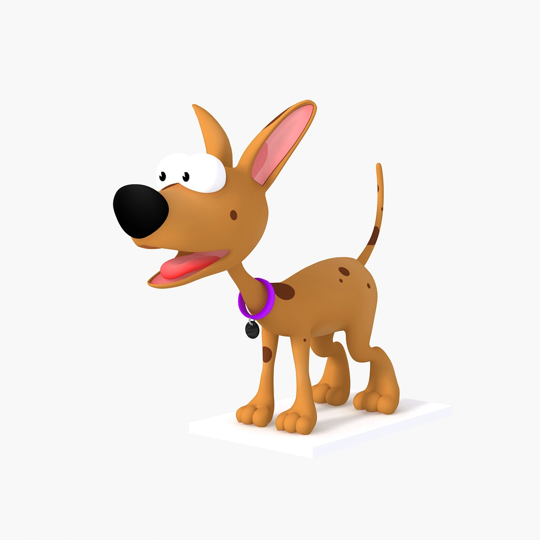 3d model rigged cartoon dog animation