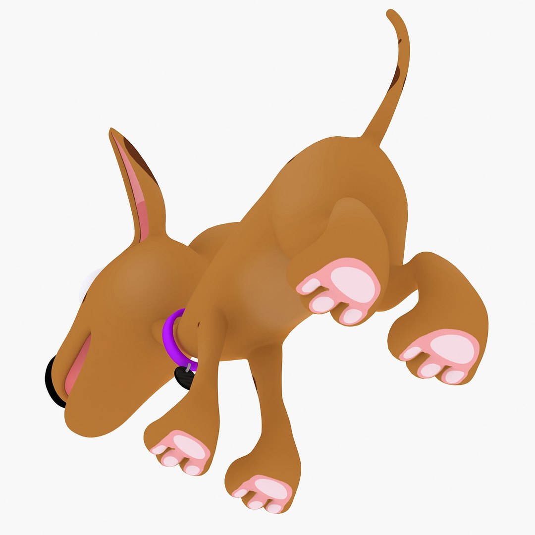 3d model rigged cartoon dog animation