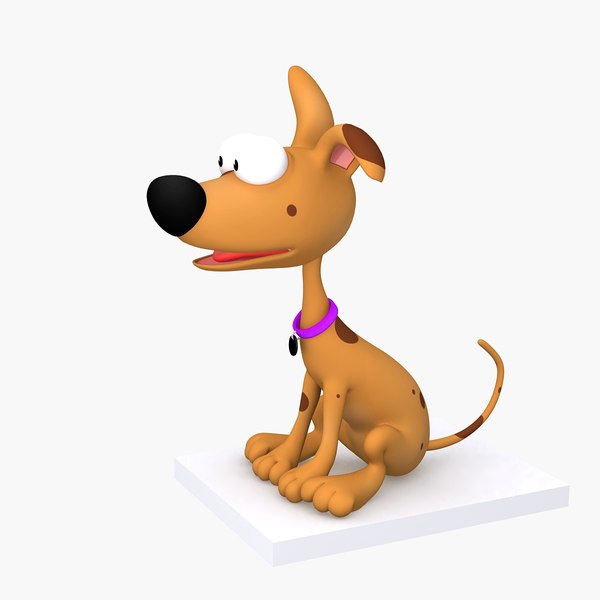 3d model rigged cartoon dog animation