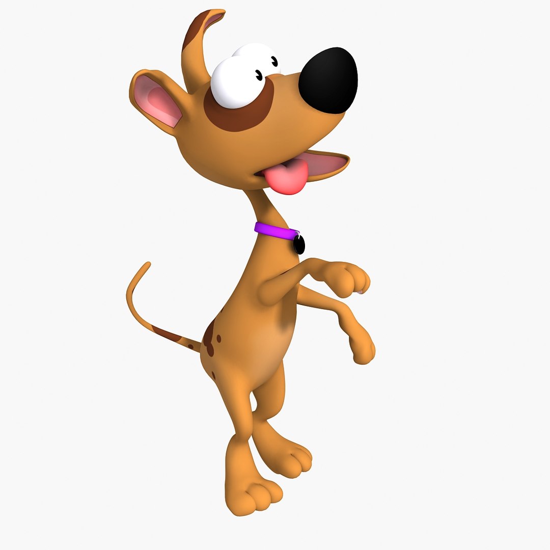 3d model rigged cartoon dog animation