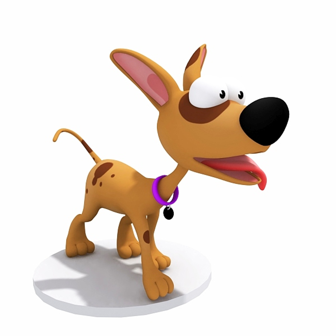 3d model rigged cartoon dog animation