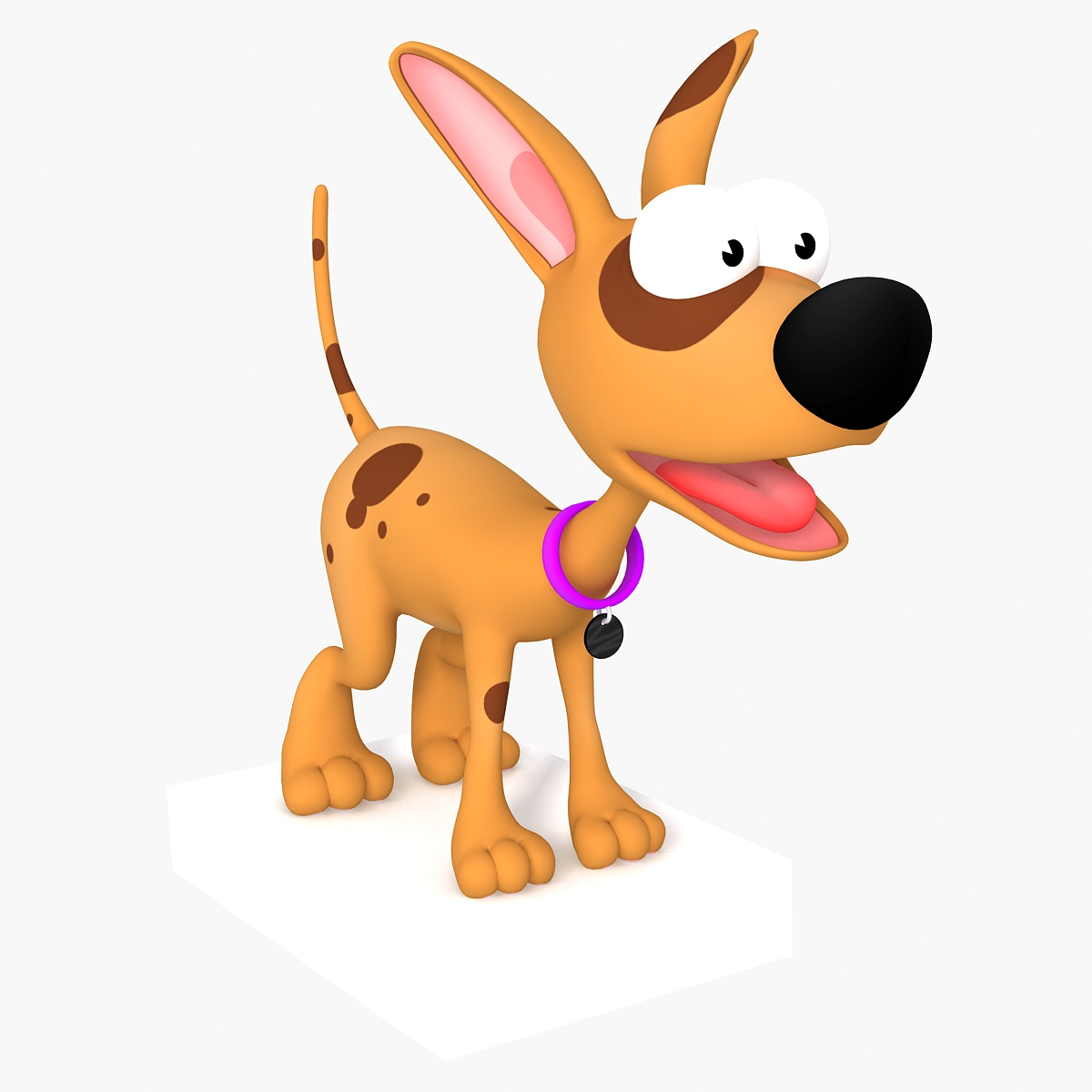 3d model rigged cartoon dog animation
