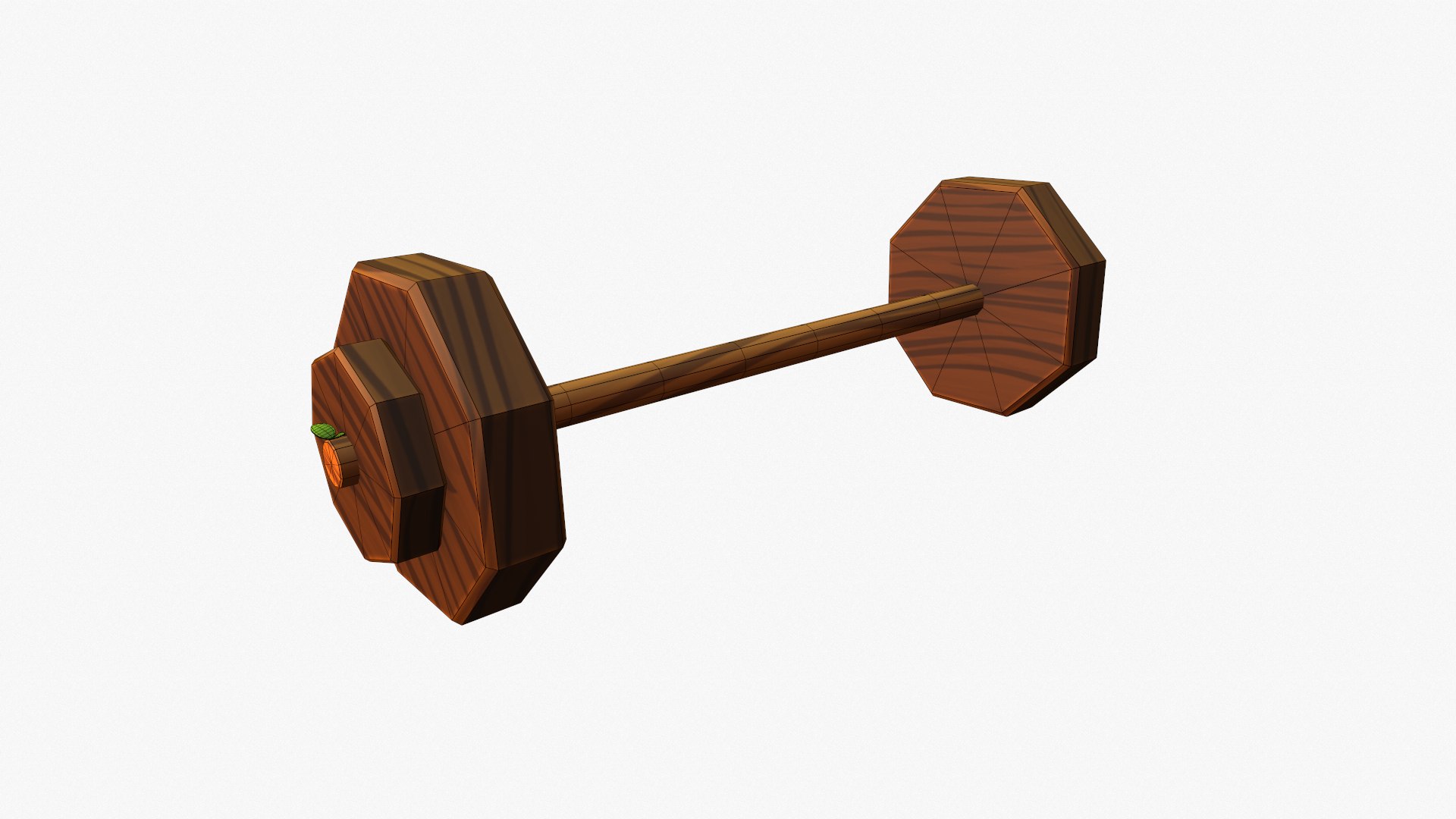 3D Cartoon Wooden Barbell - TurboSquid 1901484