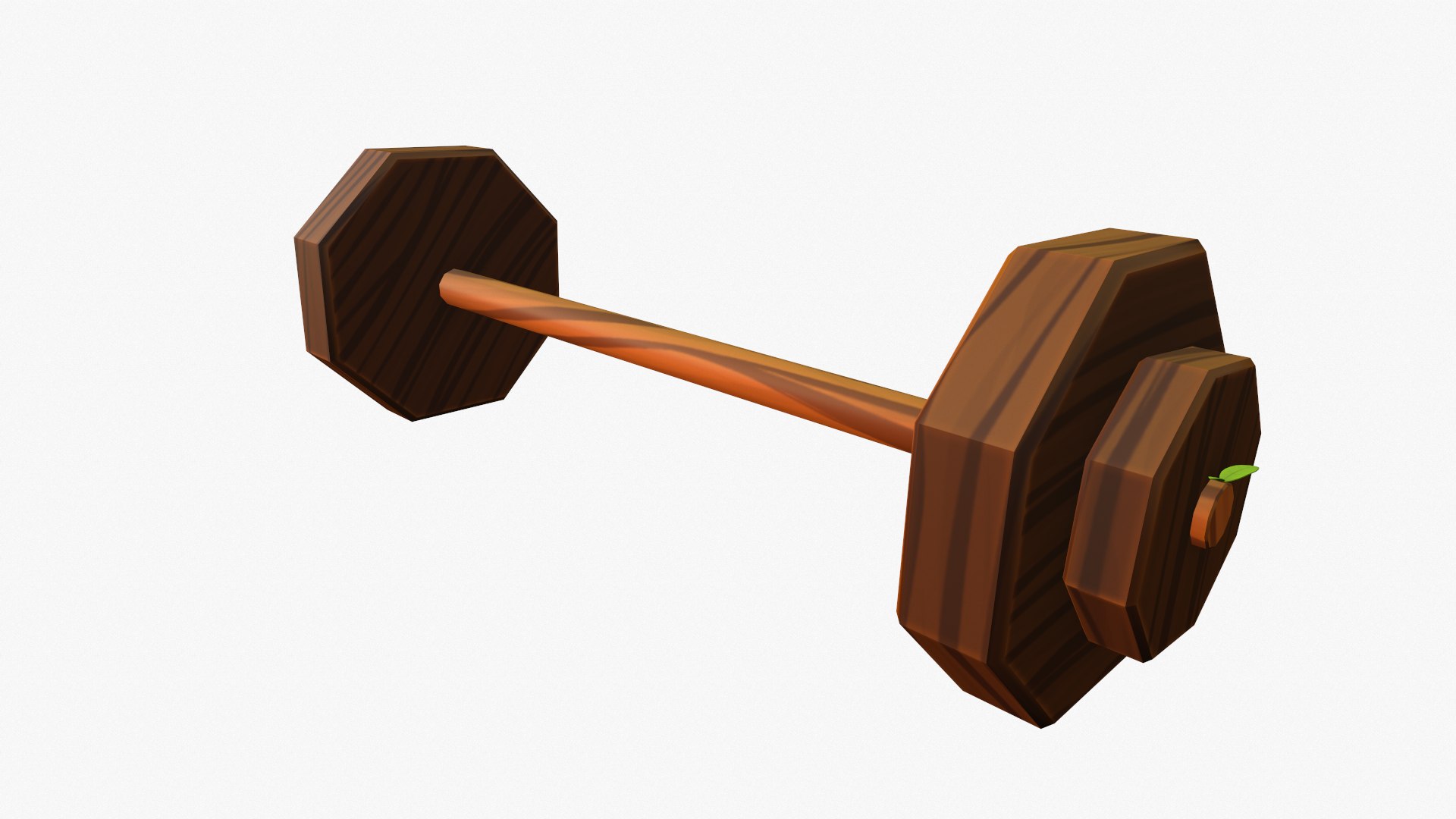 3D Cartoon Wooden Barbell - TurboSquid 1901484