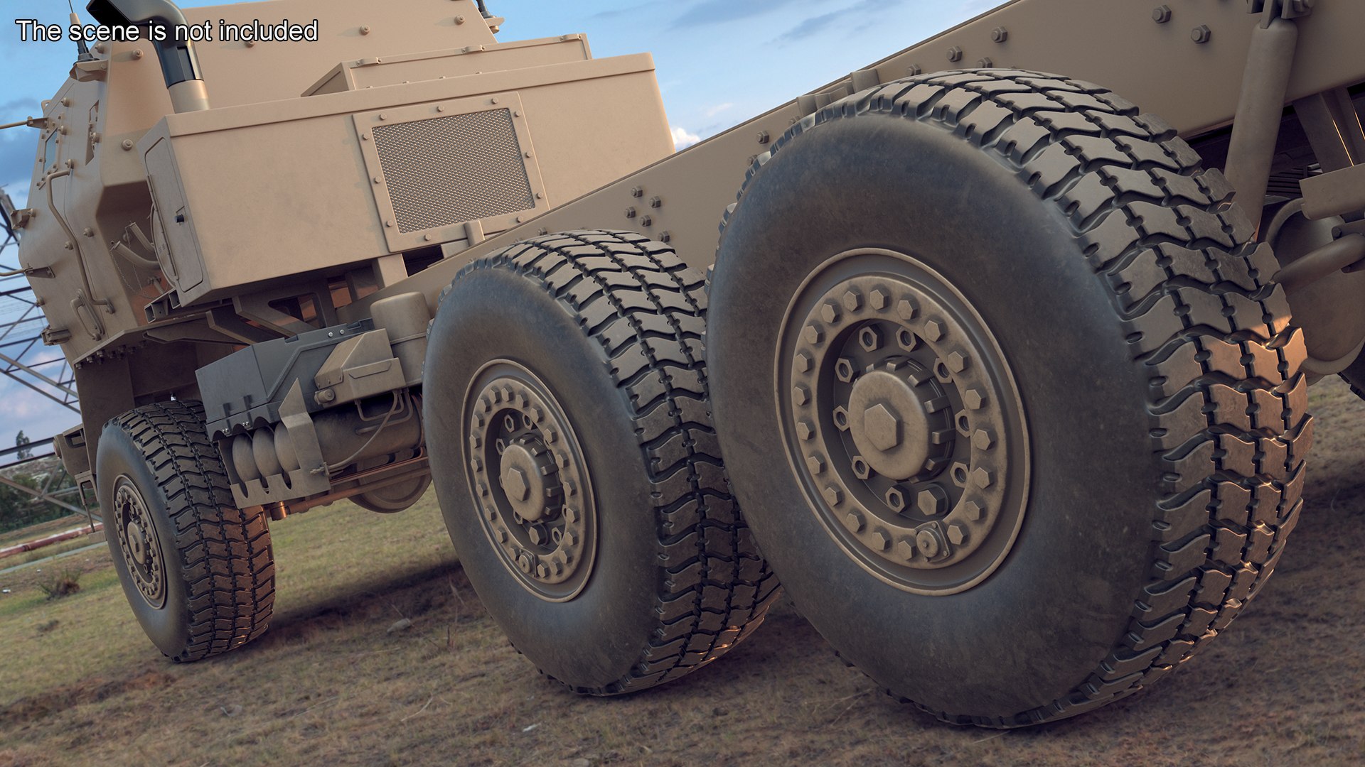 Camouflage Military Truck Wheel Model - TurboSquid 2389370