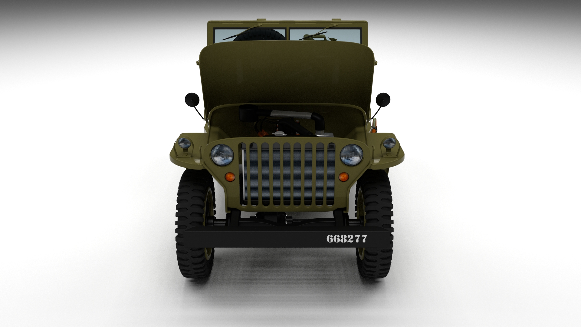 Military Jeep Willys Hdri 3d Model