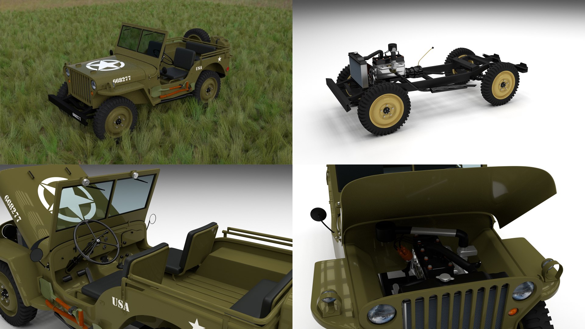 Military Jeep Willys Hdri 3d Model