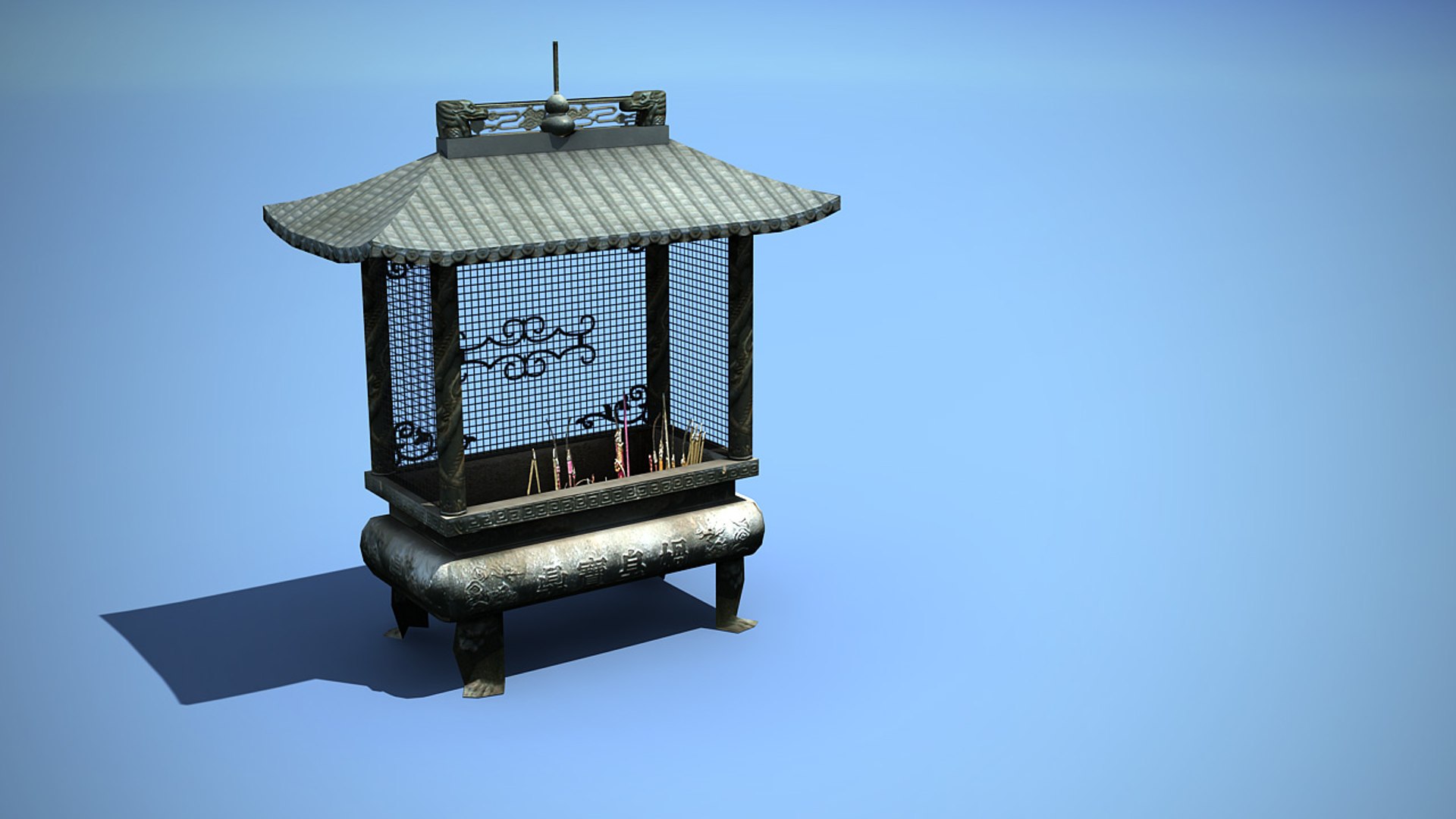 chinese temple incense burner 3d model