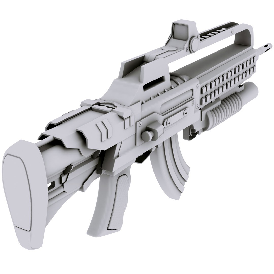 assault rifle fml attachments 3d model