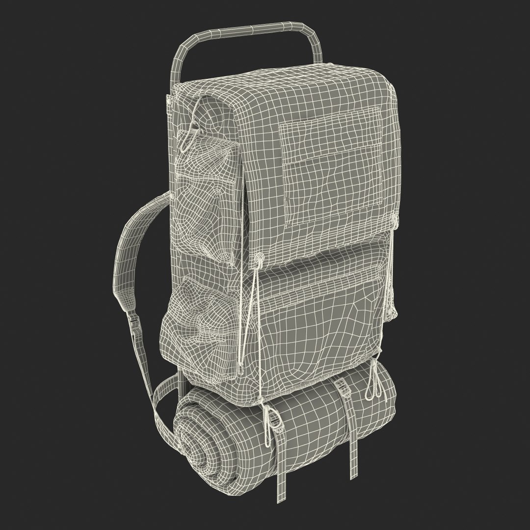 Camping Backpack 3d Model