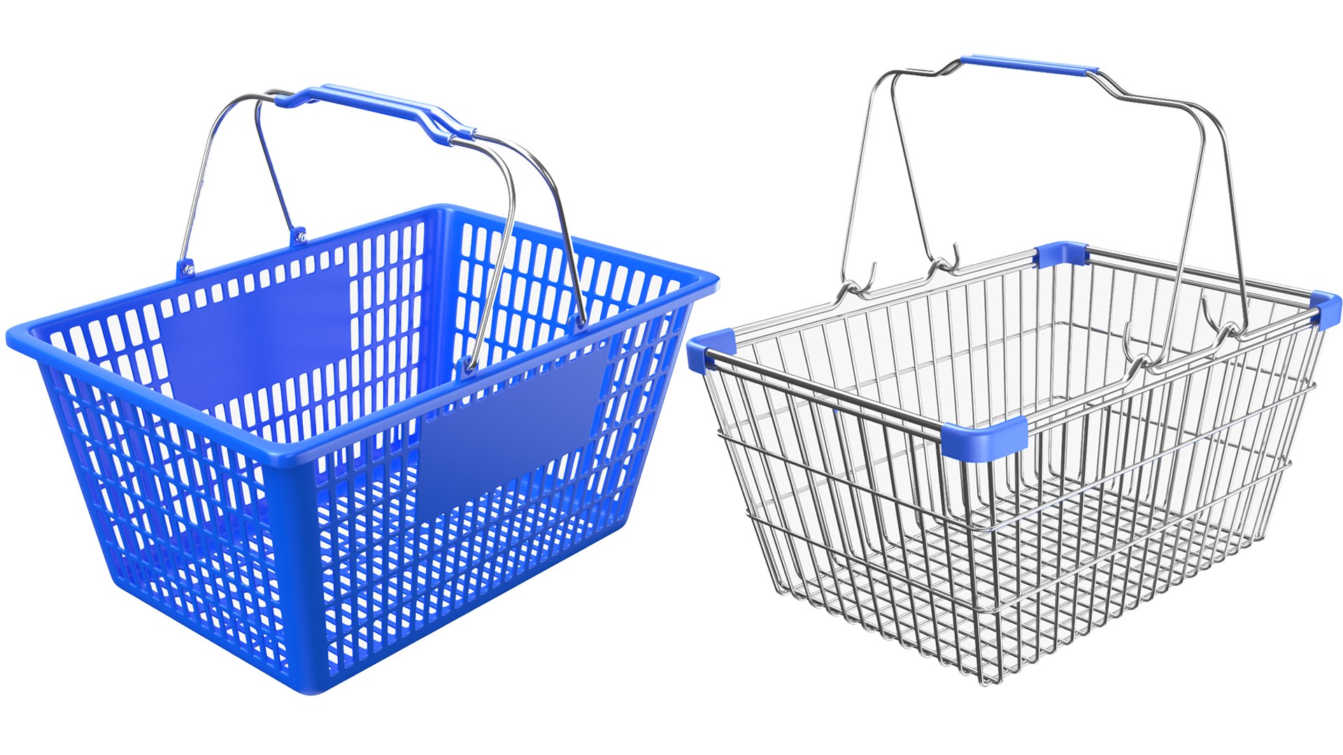 3D Two Detailed Shopping Baskets Model - TurboSquid 2006705