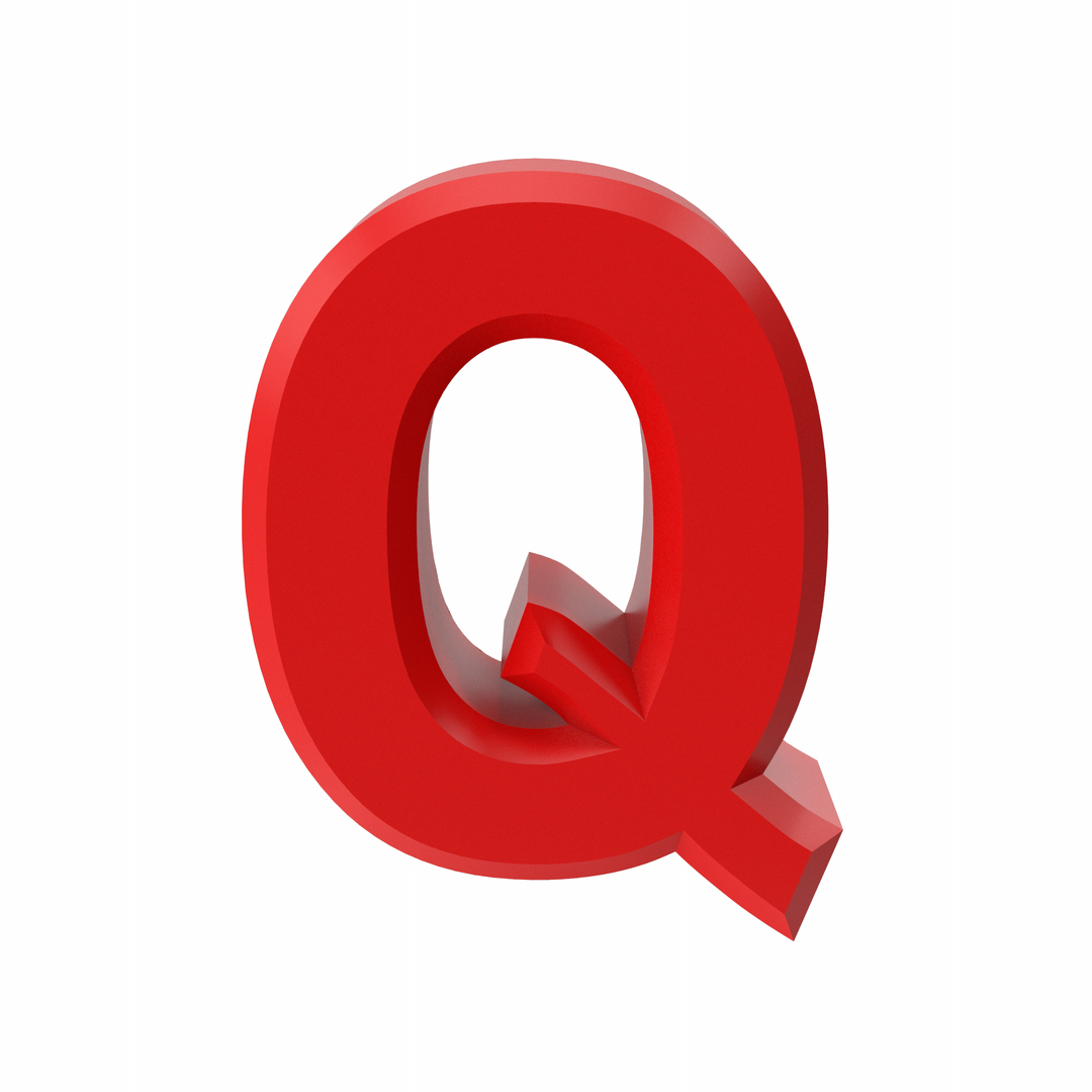 Red Letter Q Model - TurboSquid 2272759