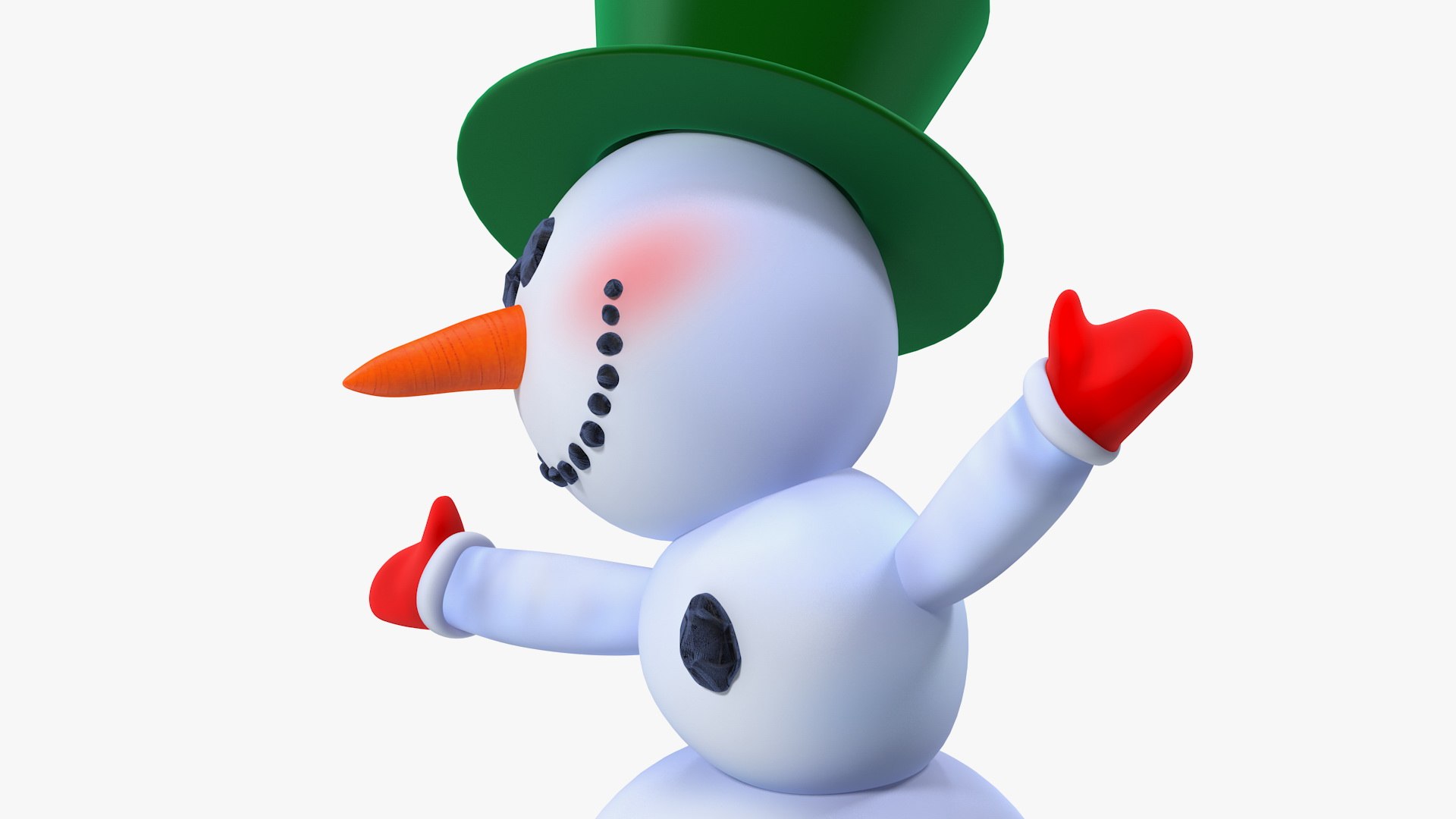 Smiling cartoon snowman snow 3D model - TurboSquid 1468320