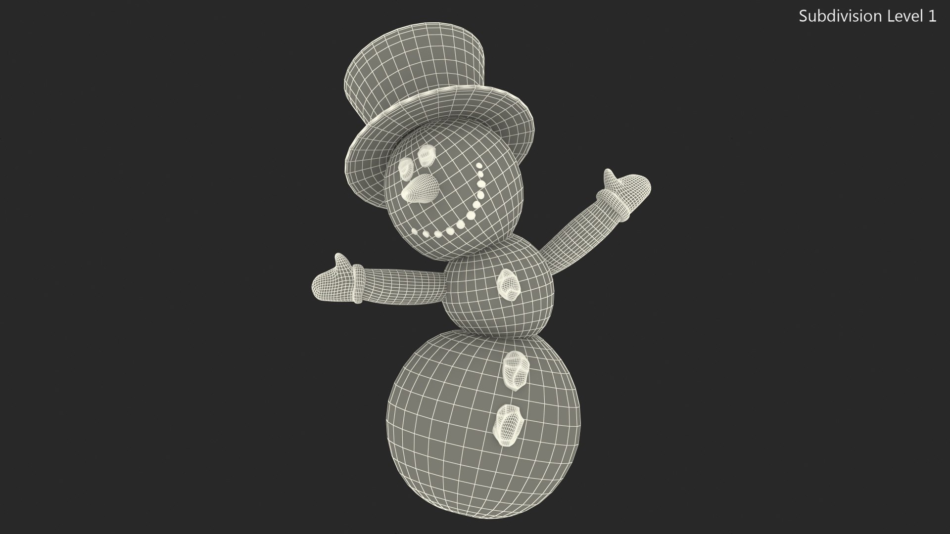 Smiling cartoon snowman snow 3D model - TurboSquid 1468320